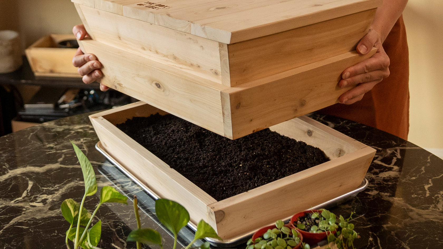 A beautiful, plastic free, cedar worm farm made in Canada – The Box Of Life
